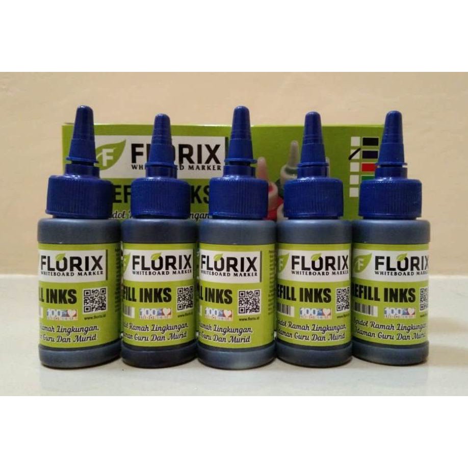 Jual Tinta Spidol Whiteboard Florix 100ml Isi 5 Botol - Tinta Refill ...