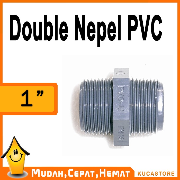 Jual Double Nepel Fitting Sambungan Pipa PVC 1 Inch Rucika | Shopee ...