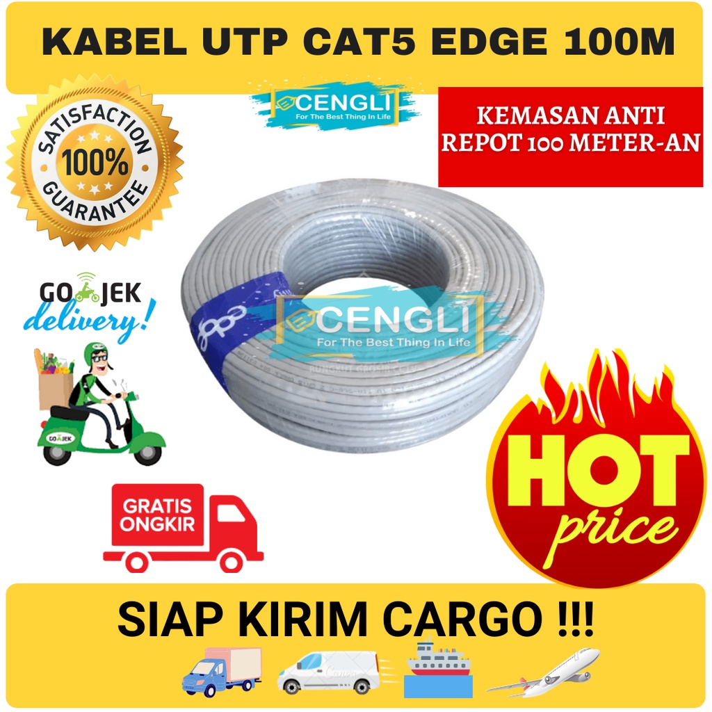 Jual Kabel UTP Cat5 Edge 100 Meter | Shopee Indonesia