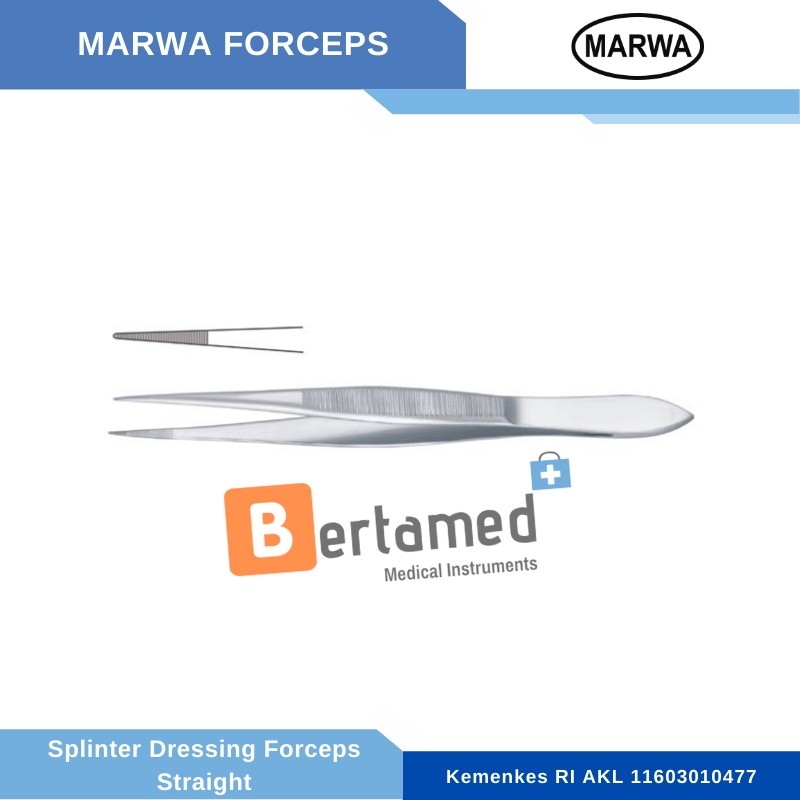 Jual Splinter Dressing Forcep Straight 12 cm 14 cm - Serrated Jaws ...