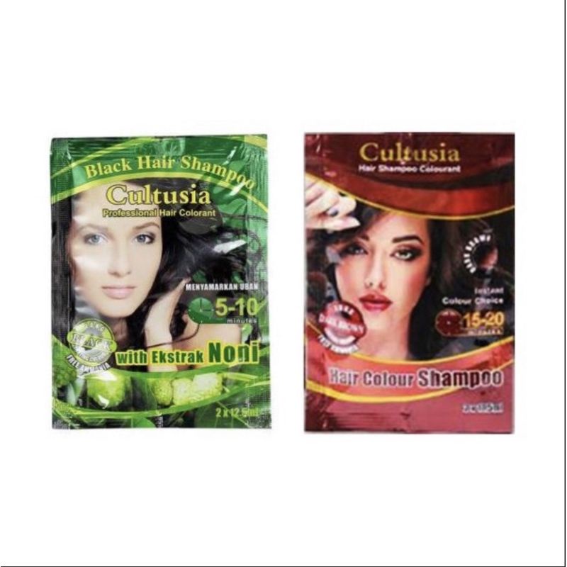 Jual Cultusia Shampoo Semir Noni Black / Dark Brown Hair Shampoo Sachet ...