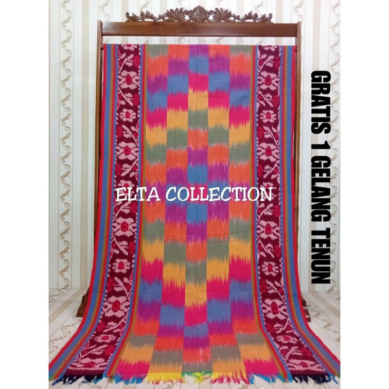Jual Kain asli tenun khas ntt motive bunga pelangi | Shopee Indonesia