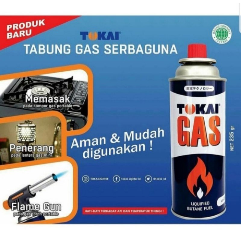 Jual Tabung Gas Portable Tokai 235 gr | liquified butane fuel mini ...