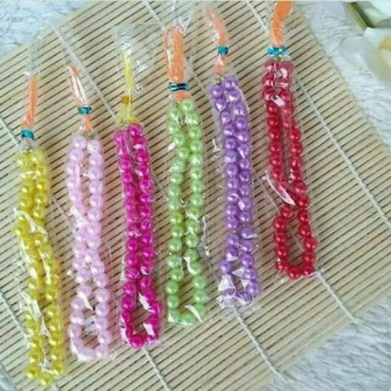 Jual souvenir pernikahan tasbeh mutiara mini kemasan plastik isi 100 ...