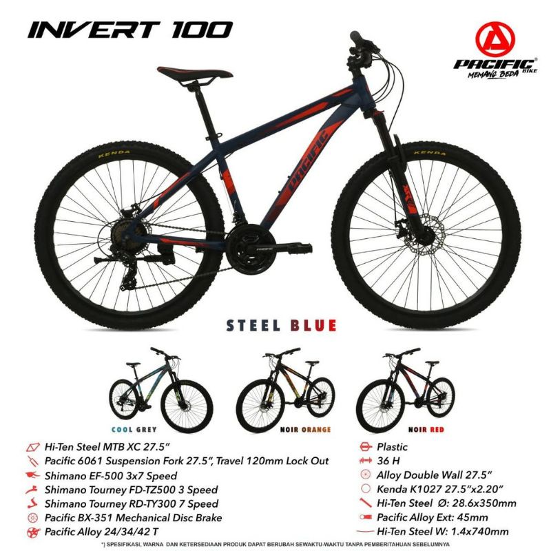 Jual SEPEDA GUNUNG MTB 26 / 27,5 INCH PACIFIC INVERT 100 / INVERT 100 ...