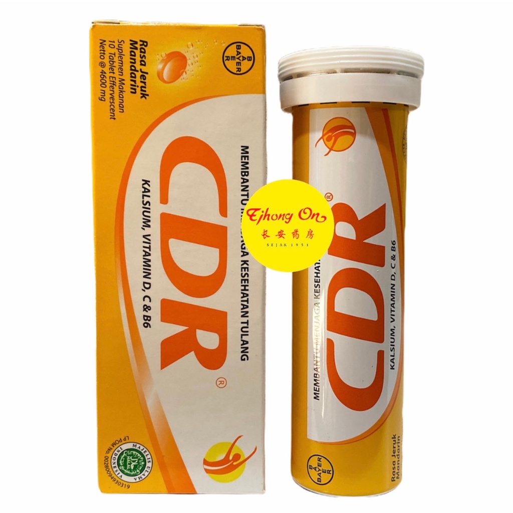 Jual CDR Suplemen Kalsium Vitamin C D B6 Rasa Jeruk Mandarin Isi 10 Tablet | Shopee Indonesia