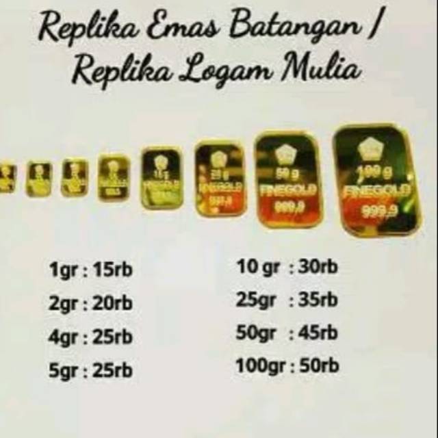 Jual Replika emas batangan 50 gram bahan aklirik | Shopee Indonesia