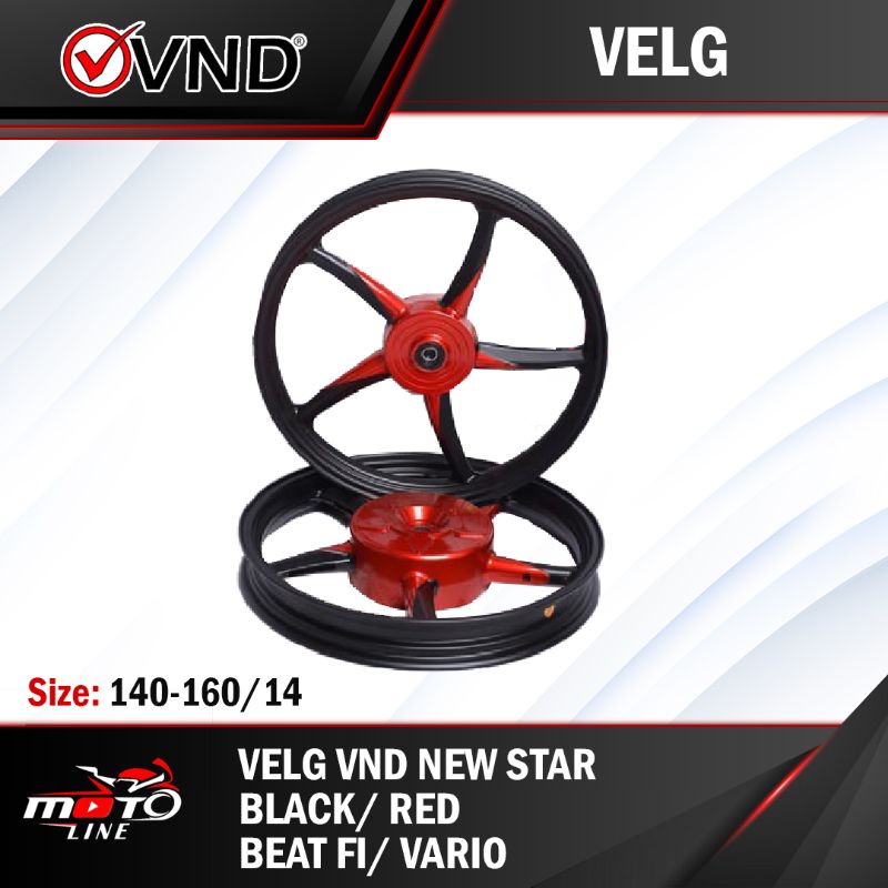 Jual VELG BEAT FI/VARIO VND NEW STAR 140-160/14 RED/GOLD | Shopee Indonesia