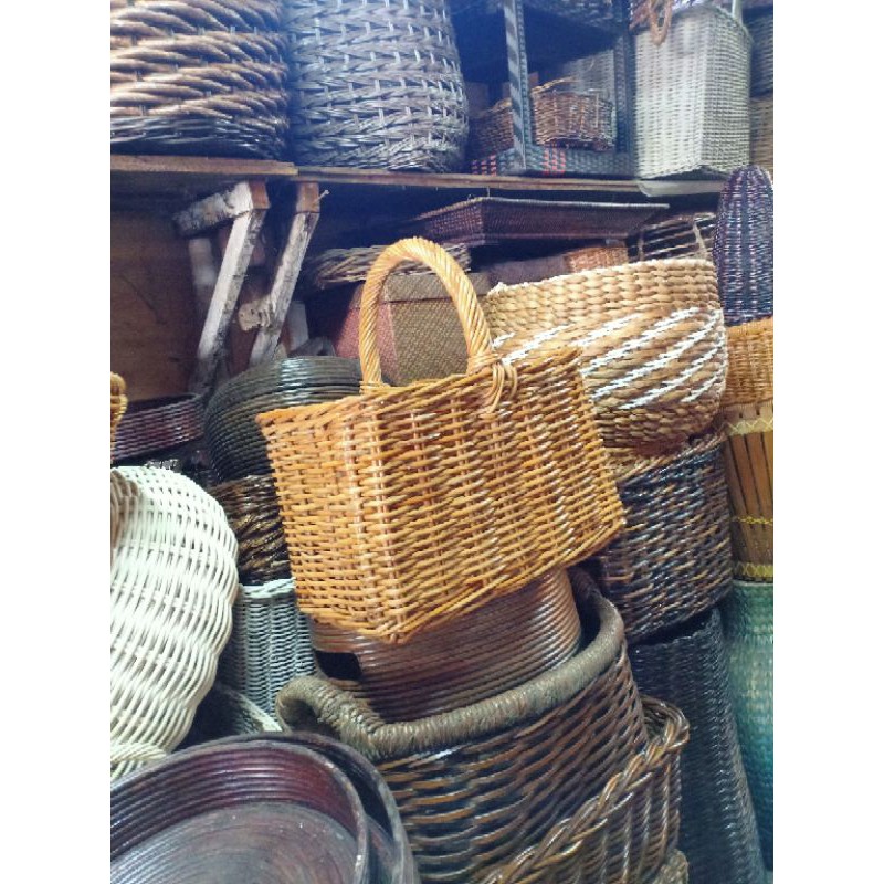 Jual KERANJANG ROTAN MULTIGUNA COVER POT TAS STANDING BUAH ALL VARIAN ...