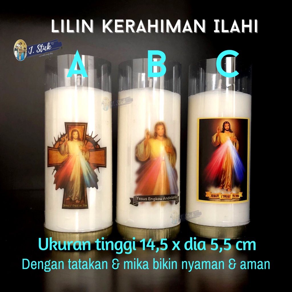 Jual LILIN DOA, Gambar KERAHIMAN ILAHI (tinggi 14,5 x diameter 5,5cm) | Shopee Indonesia