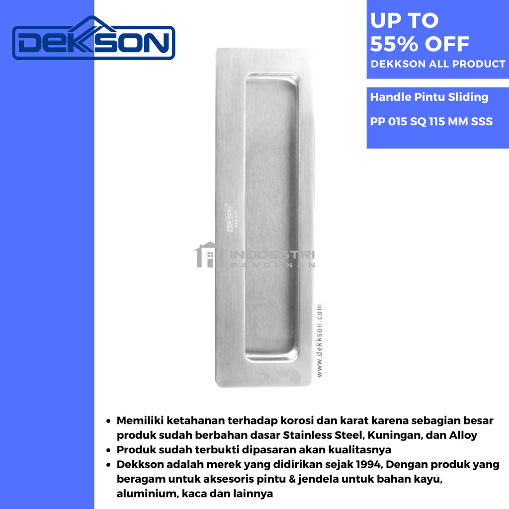 Jual Handle Pintu Sliding Dekkson PP 015 SQ 115 mm SSS / Handle PIntu ...