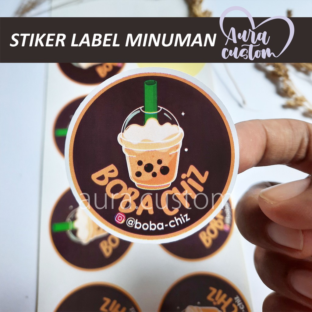 Jual STIKER TRANSPARAN/ PUTIH SUSU LABEL MINUMAN BULAT PRINT STICKER ...