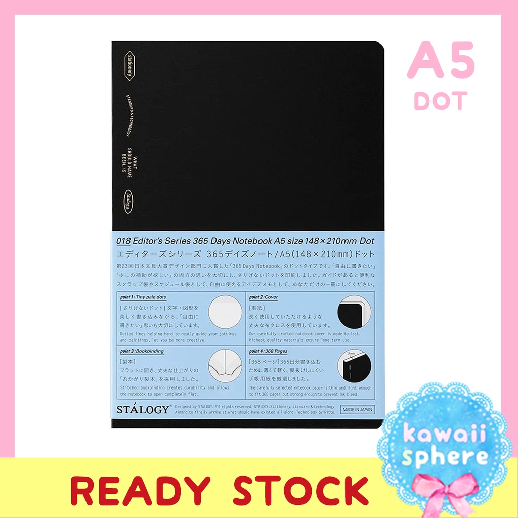 Jual Stalogy 365 Days Notebook | A5 Dot Grid | Ready Stock | Shopee ...