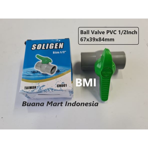 Jual Ball Valve SOLIGEN 1/2 Inch CN001 | Stop Kran PVC | Stop Keran Air ...