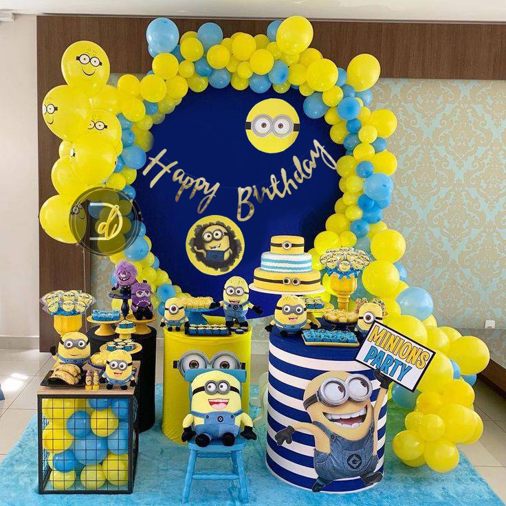 Jual DDBALLOONS PAKET ULANG TAHUN MINION 100 BALON BANANA KUNING BIRU ...