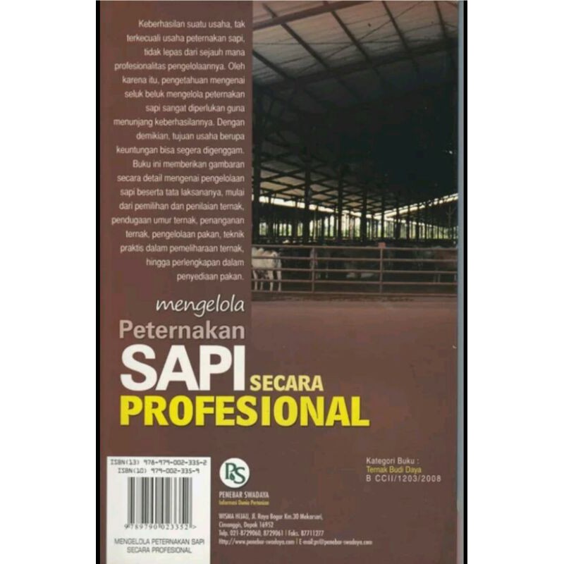 Jual Buku Mengelola Peternakan Sapi Secara Profesional | Shopee Indonesia