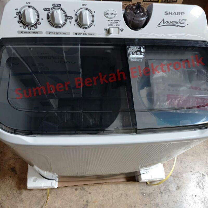 Jual Mesin cuci Sharp est 95 CR 9 kg 2 tabung 255 watt low watt 95CR es ...