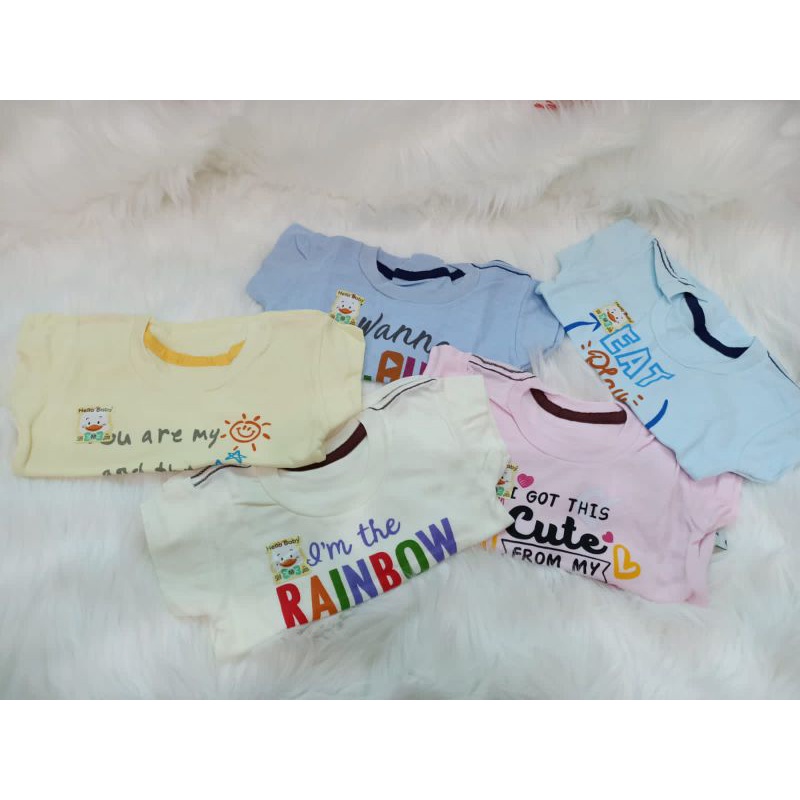 Jual Kaos Oblong Sablon Hello Baby usia 6 bulan - 3 tahun | Shopee ...