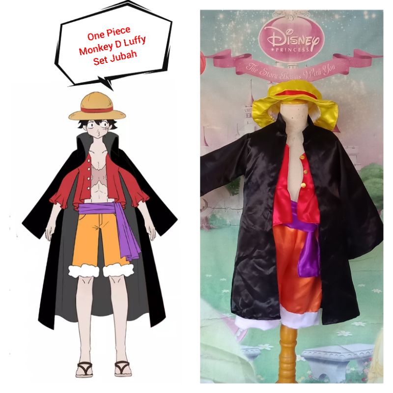 Jual Monkey D Luffy Kostum Anime One Piece - Set Jubah | Shopee Indonesia