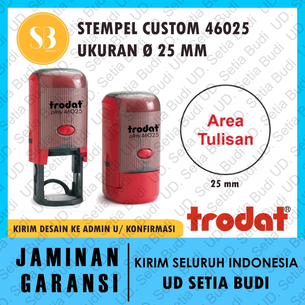 Jual Stempel Trodat Printy Custom 46025 ukuran ǿ 25 mm | Shopee Indonesia