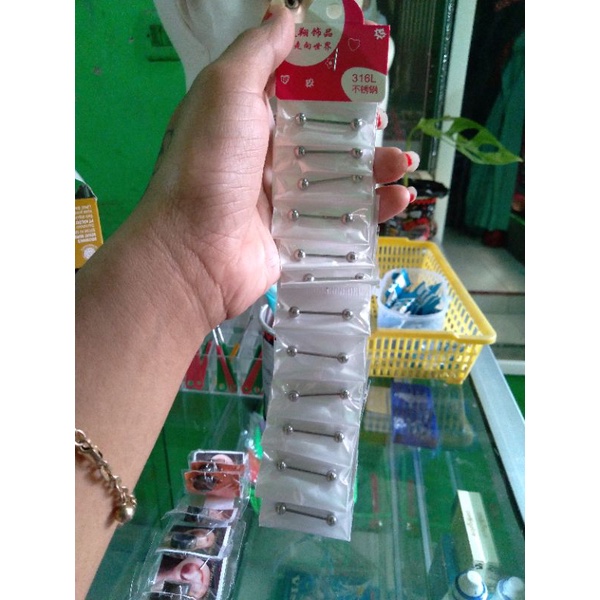 Jual Barbel Persing Anting Putih 18×5 mm (Ecer) | Shopee Indonesia