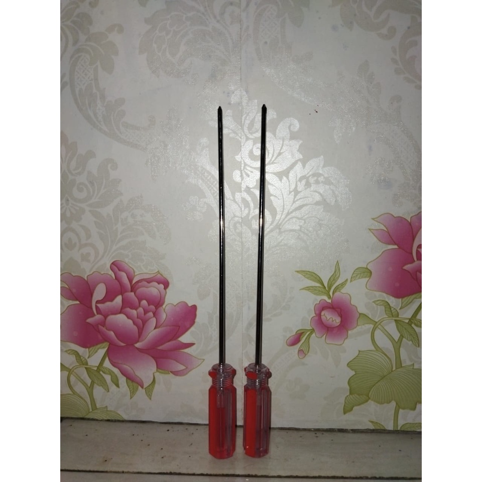 Jual OBENG PLUS MATA KECIL PANJANG 20CM TAJAM GAGANG TRANSPARAN DREI ...