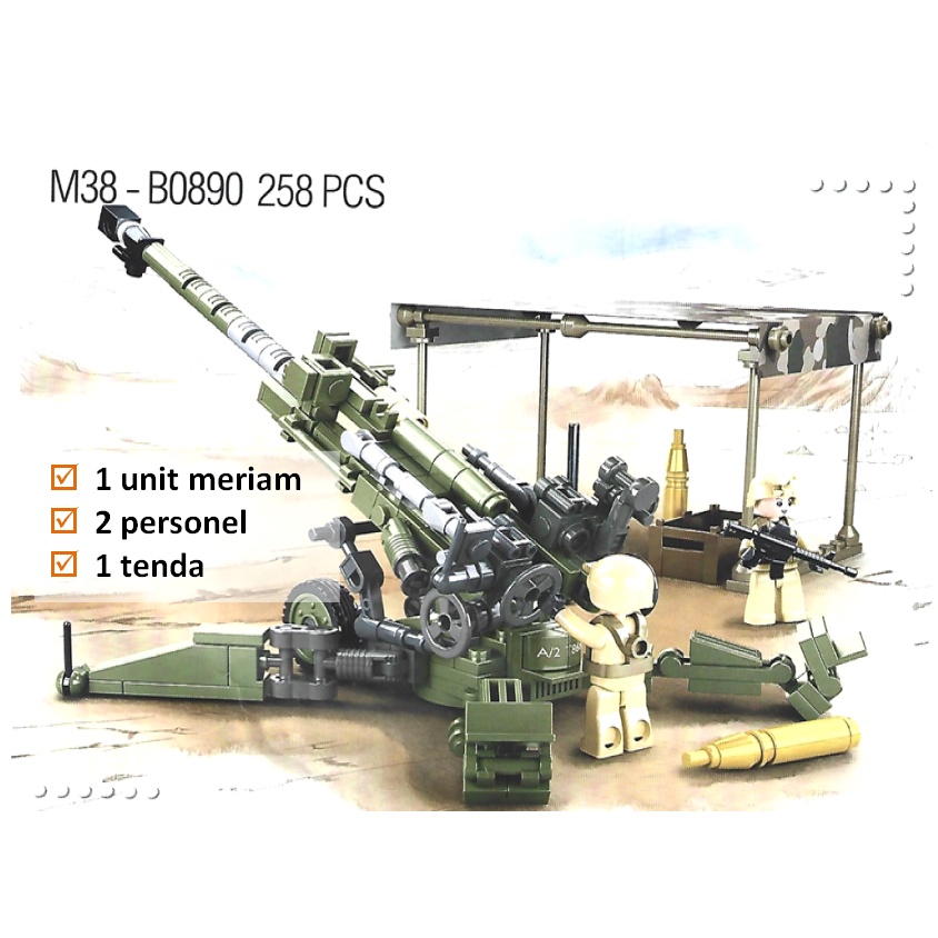 Jual M38 Howitzer Meriam Senjata Berat Building Blocks Bricks | Shopee ...