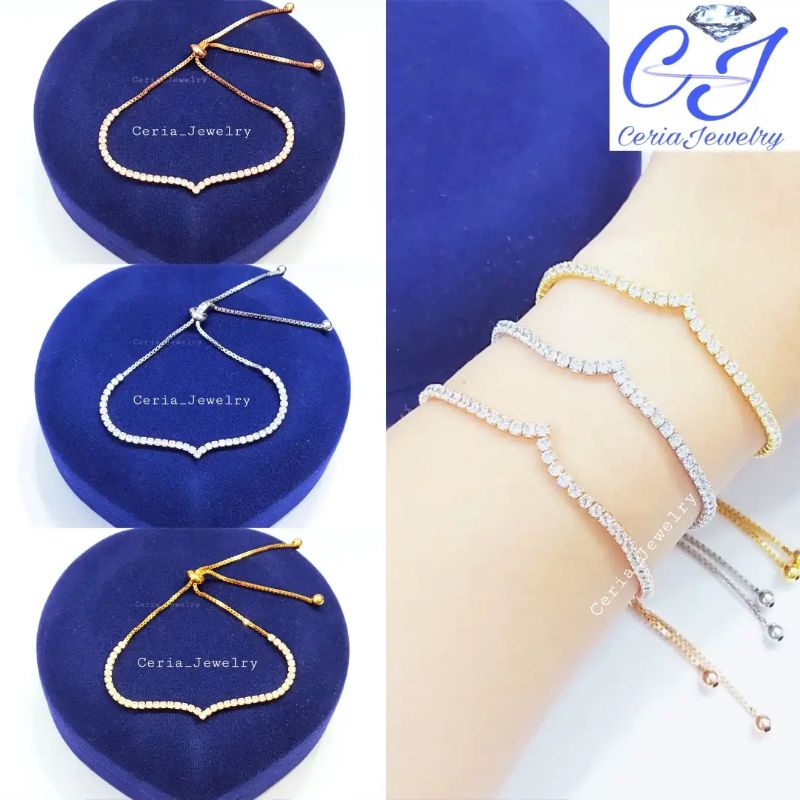 Jual Gelang Perak Asli Silver 925 Lapis Emas Asli Putih Model Gelang ...