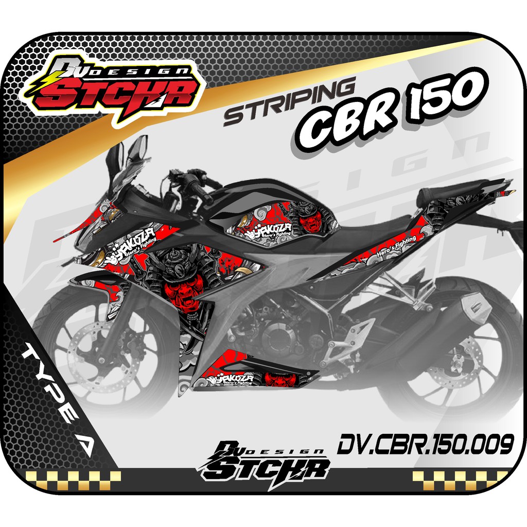 Jual Stiker Striping Variasi Decal CBR 150 Facelift-Sticker Striping ...