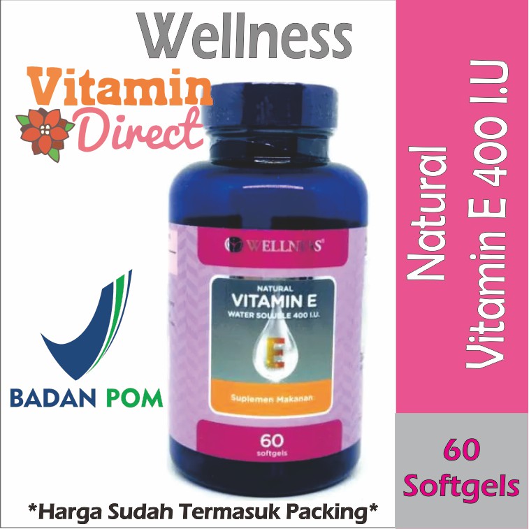 Jual Wellness Vitamin E-400 Water Soluble 60 Softgels ( Vitamin ...