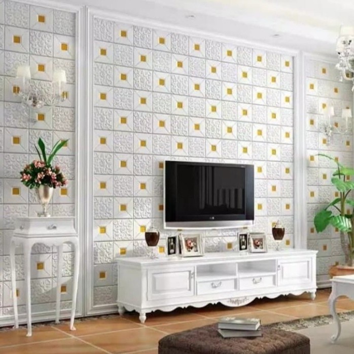 Jual WALLPAPER DINDING 3D FOAM STIKER MOTIF BATIK KOTAK WALLFOAM ...