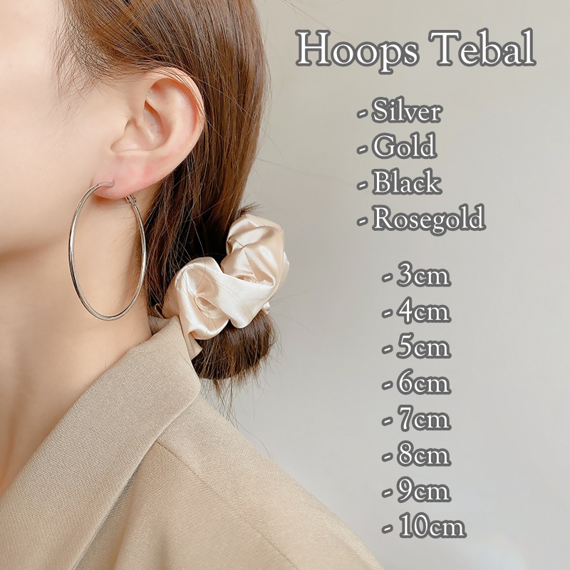 Jual ANTING HOOPS HOOP KOREA BULAT BESAR LINGKARAN JF1128 | Shopee ...