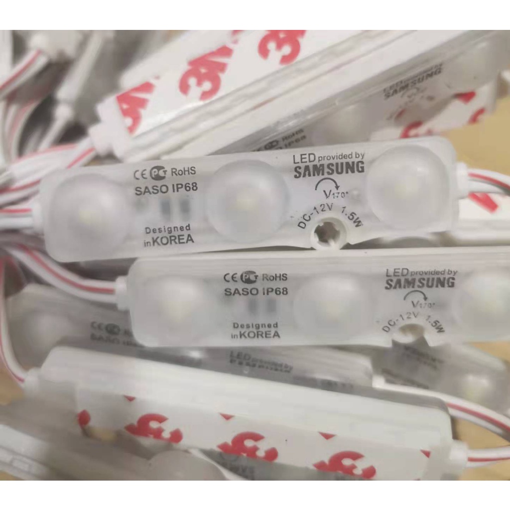 Jual SAMSUNG Lampu Modul LED 5730 SMD 12v DC 3 Mata 12 v modul neon box led | Shopee Indonesia