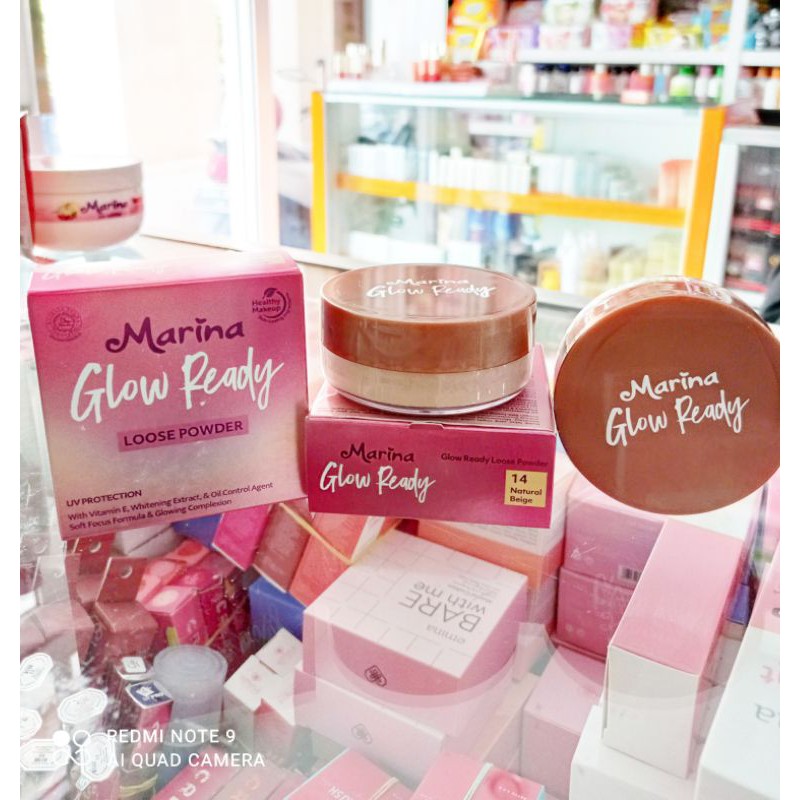 Jual Marina Glow Ready Loose Powder , bedak tabur yg tingan | Shopee ...