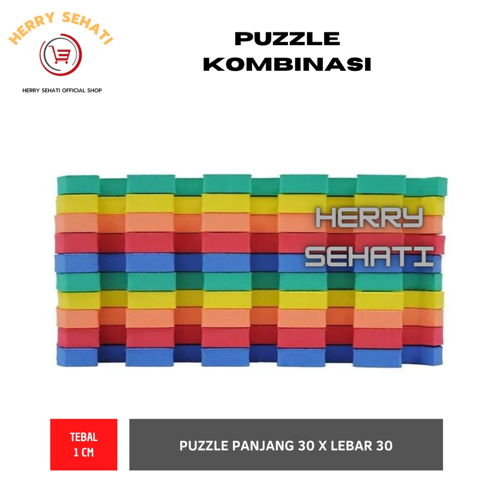Jual PUZZLE MATRAS ALAS LANTAI POLOS KOMBINASI 30X30X1 MEREK ECOMAT ...