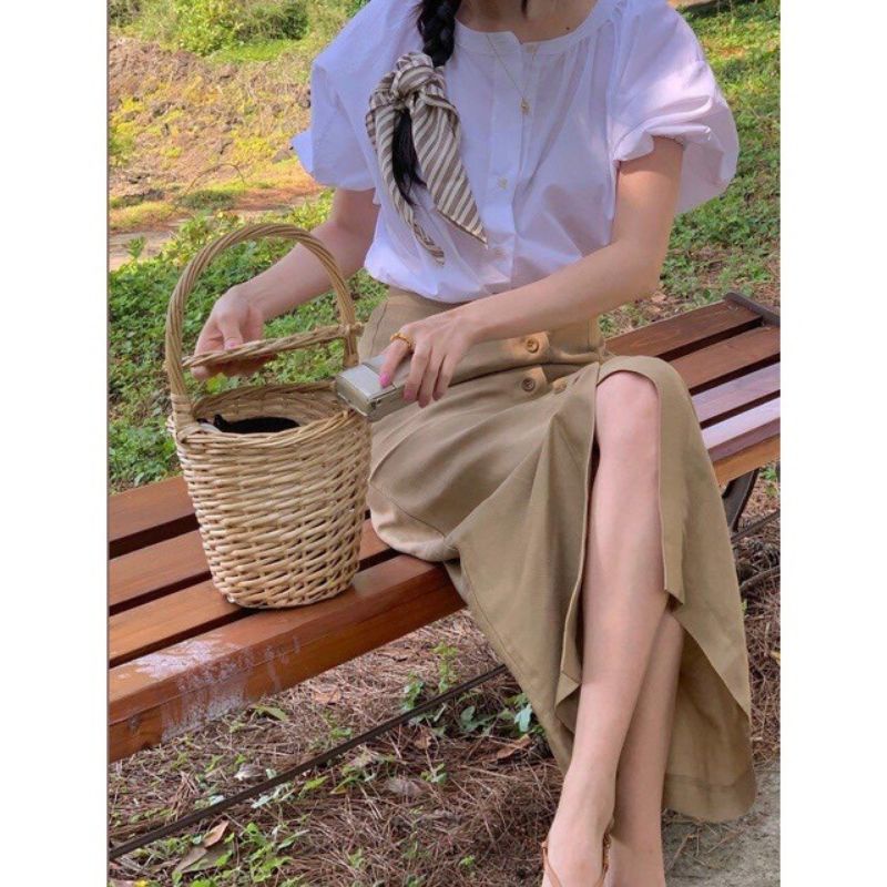 Jual rok kancing span / Rok Span Belah Maxi / Rok Linen/ Skirt Linen ...