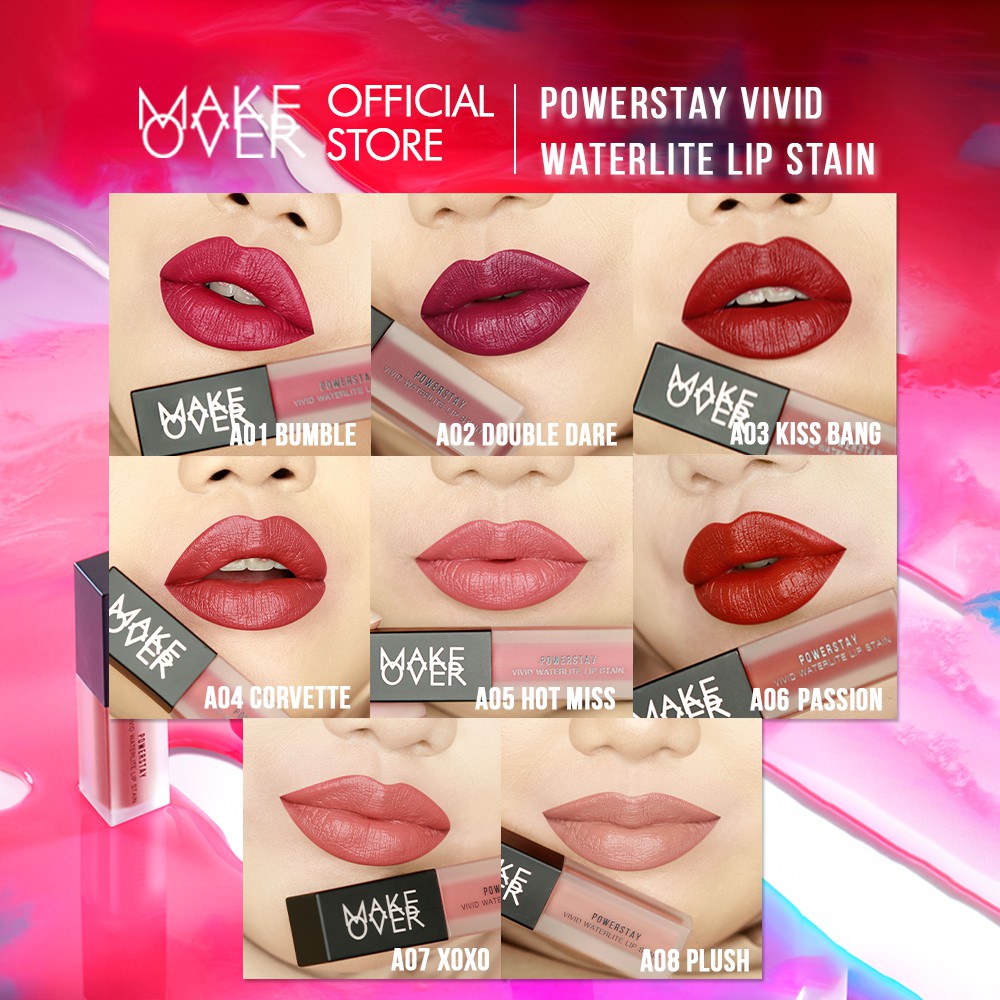 Jual Make Over Powerstay Vivid waterlite Lip Stain || lipstick make ...
