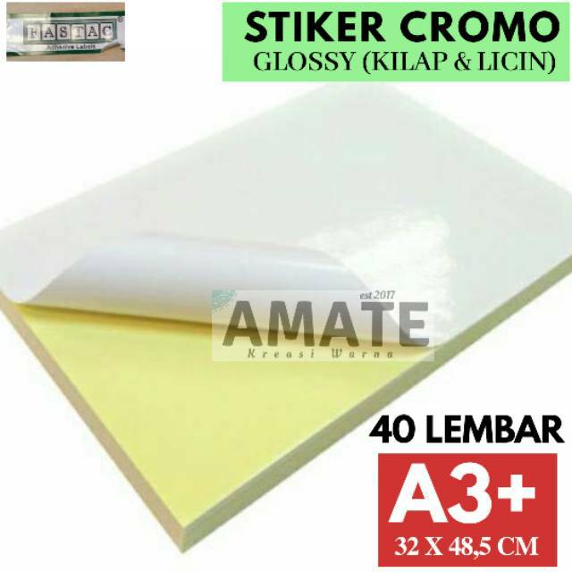 Jual Kertas Stiker Cromo Glossy A3+ (30-40 Lembar) / Sticker Chromo ...
