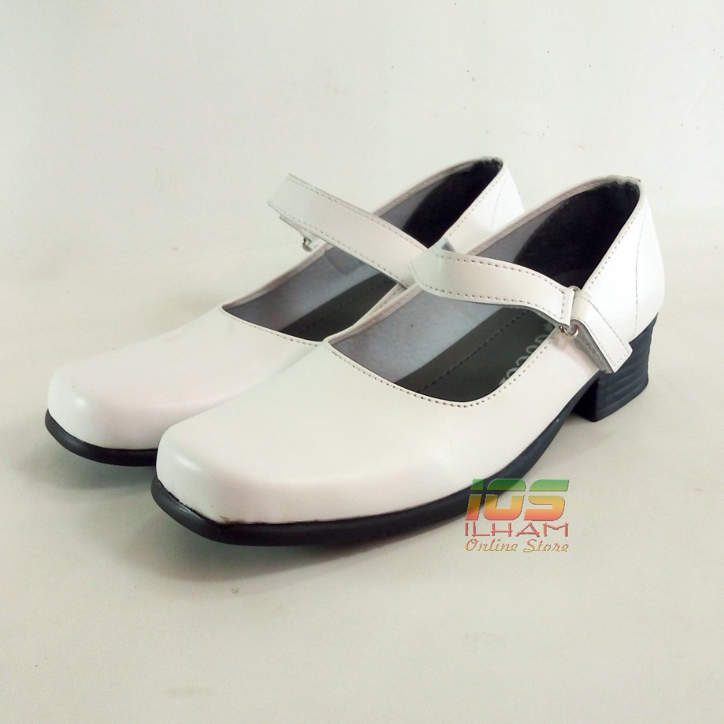 Jual Sepatu Pantofel PUTIH P01 Paskibraka Perawat Hak 3cm Size 36-41 ...