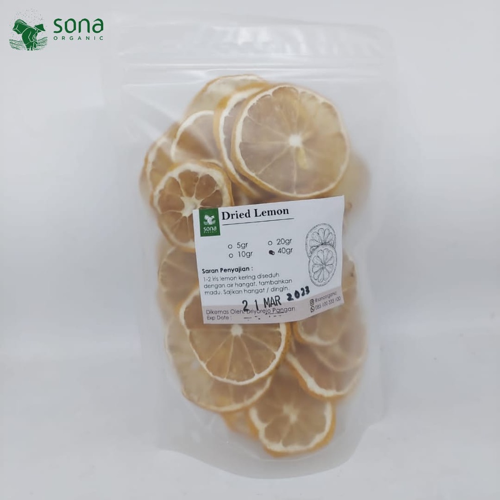 Jual Dried lemon 40gr - slice jeruk lemon kering iris - Sona | Shopee ...