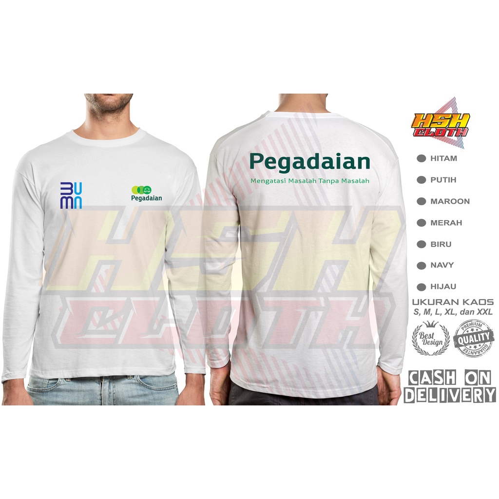 Jual Baju Kaos Distro Pegadaian BUMN Perusahaan Lengan Panjang Bisa ...