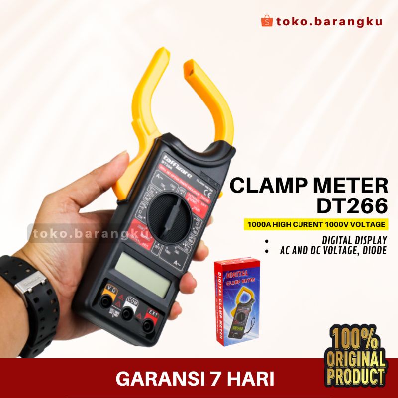 Jual PROMO Tang Ampere Digital DT266 Multimeter / Alat Ukur Arus Tegangan Listrik Clamp Multi ...