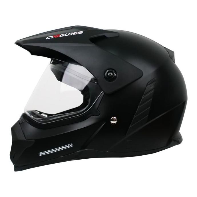 Jual Cargloss Former Supermoto Helm Full Face - Deep Black SG DOFF ...