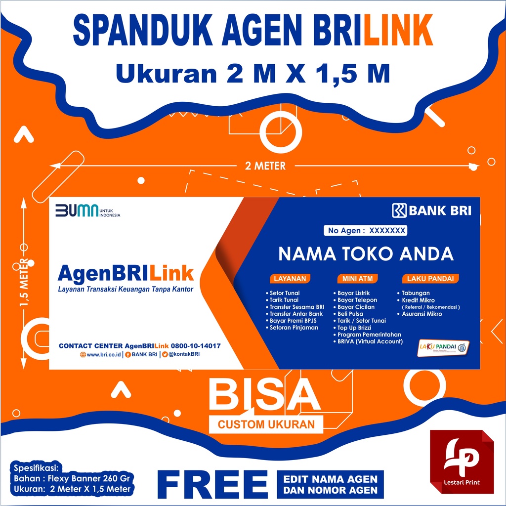 Jual SPANDUK BRILINK 2 METER X 1,5 METER / SPANDUK AGEN BRILINK ...