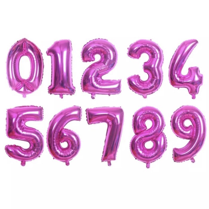 Jual Balon Foil Huruf dan Angka Besar 80cm ( Pink Biru Polos ) | Shopee ...