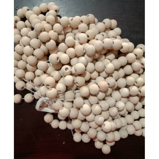 Jual Manik Kayu Bulat Natural 1,5 cm | wooden beads | Shopee Indonesia