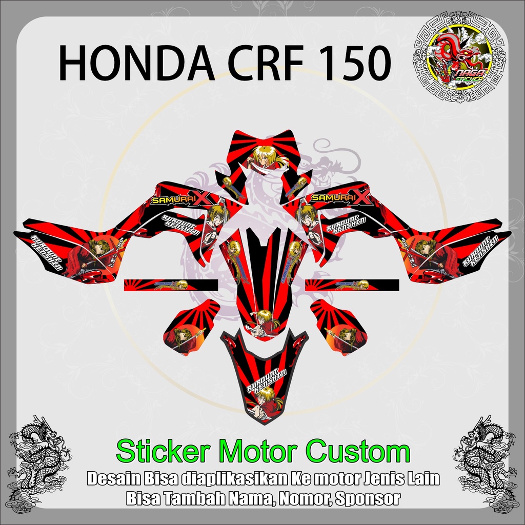 Jual DECAL STICKER FULL BODY HONDA CRF 150 SAMURAI X RUROUNI KENSHIN | Shopee Indonesia