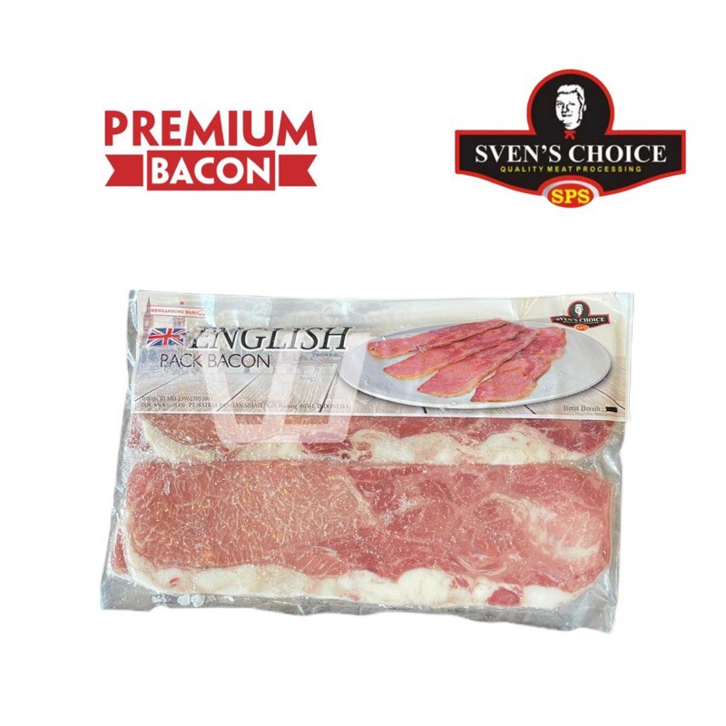 Jual Svens Choice Bacon English Back Bacon 250G Pork | Shopee Indonesia