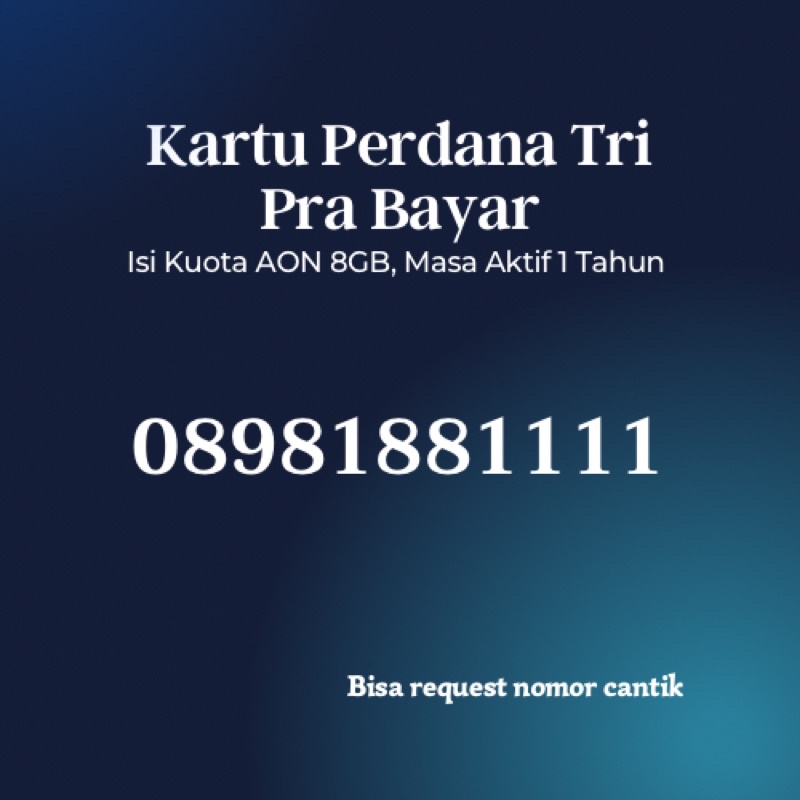Jual Kartu Perdana TRI Seri 888 v2 | Shopee Indonesia