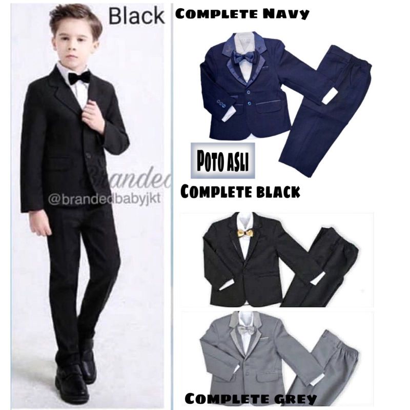 Jual POTO ORI xrt set JAS ANAK / setelan jas hitam / Biru navy anak ...